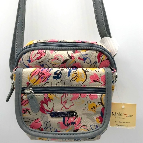 Multi Sac | Bags | Nwtsmultisac Vegan Leather Baggrey With Tropical ...